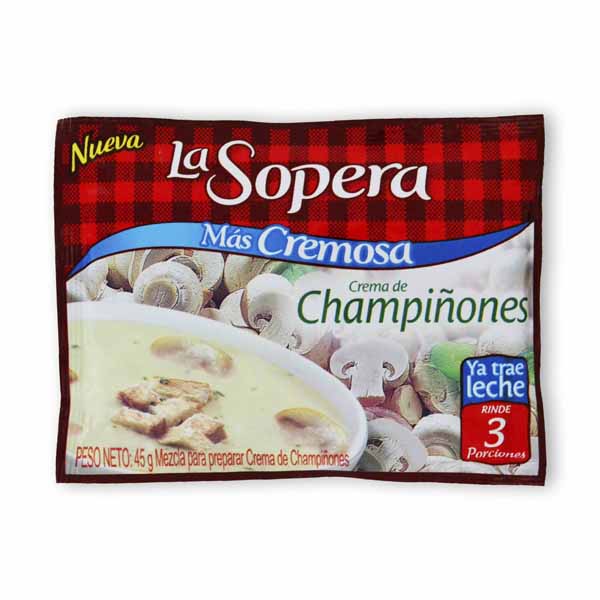 Crema La Sopera Champiñones +Cremosa 45Gr | SuperBooM